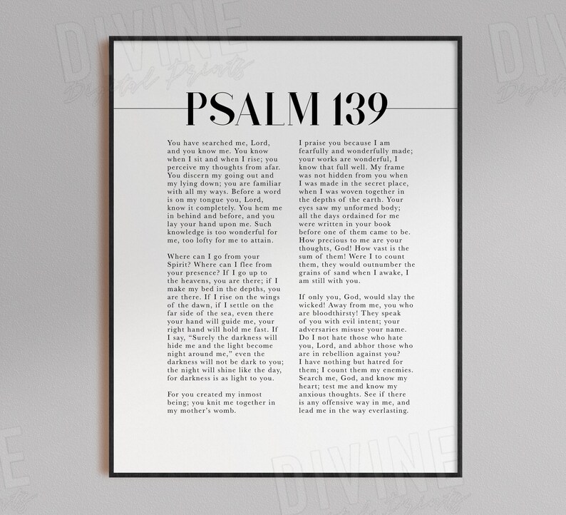 Psalm 139 NIV Bible Verse Wall Art Scripture Print Bible - Etsy Psalm 139 NIV Bible Verse Wall Art Scripture Print Bible - Etsy