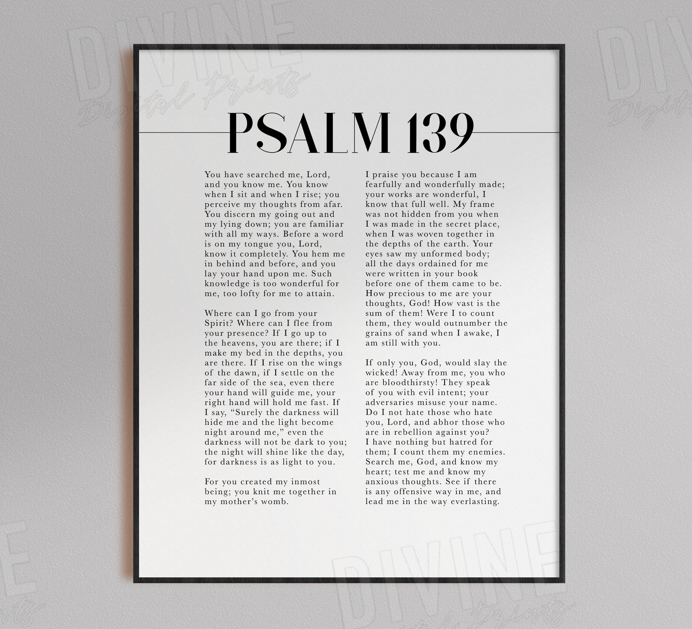 Psalm 139 Wall Art NIV Bible Verse Scripture Print - Etsy Australia