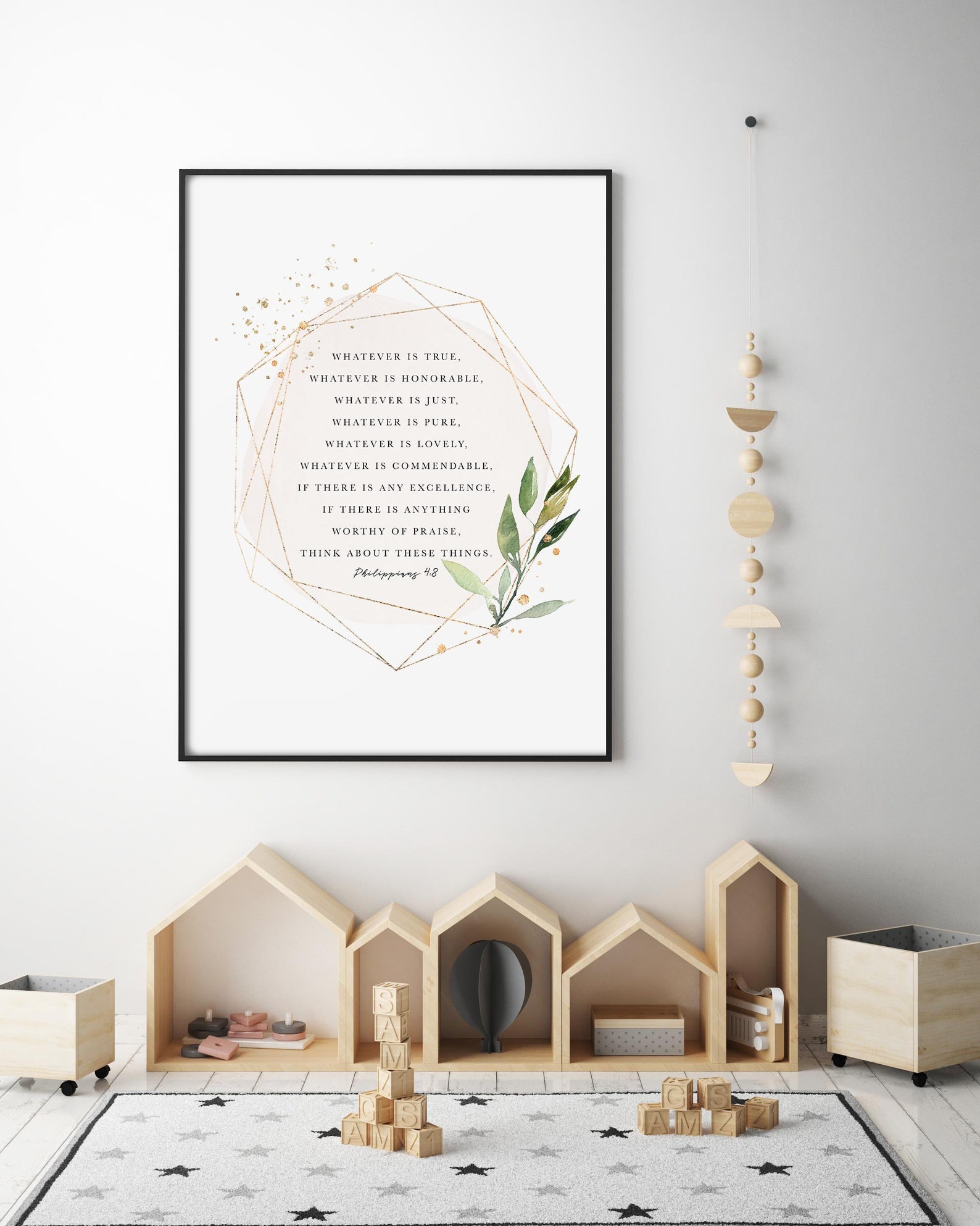 Philippians 4 8 ESV Bible Verse Quote Scripture Wall Art for - Etsy