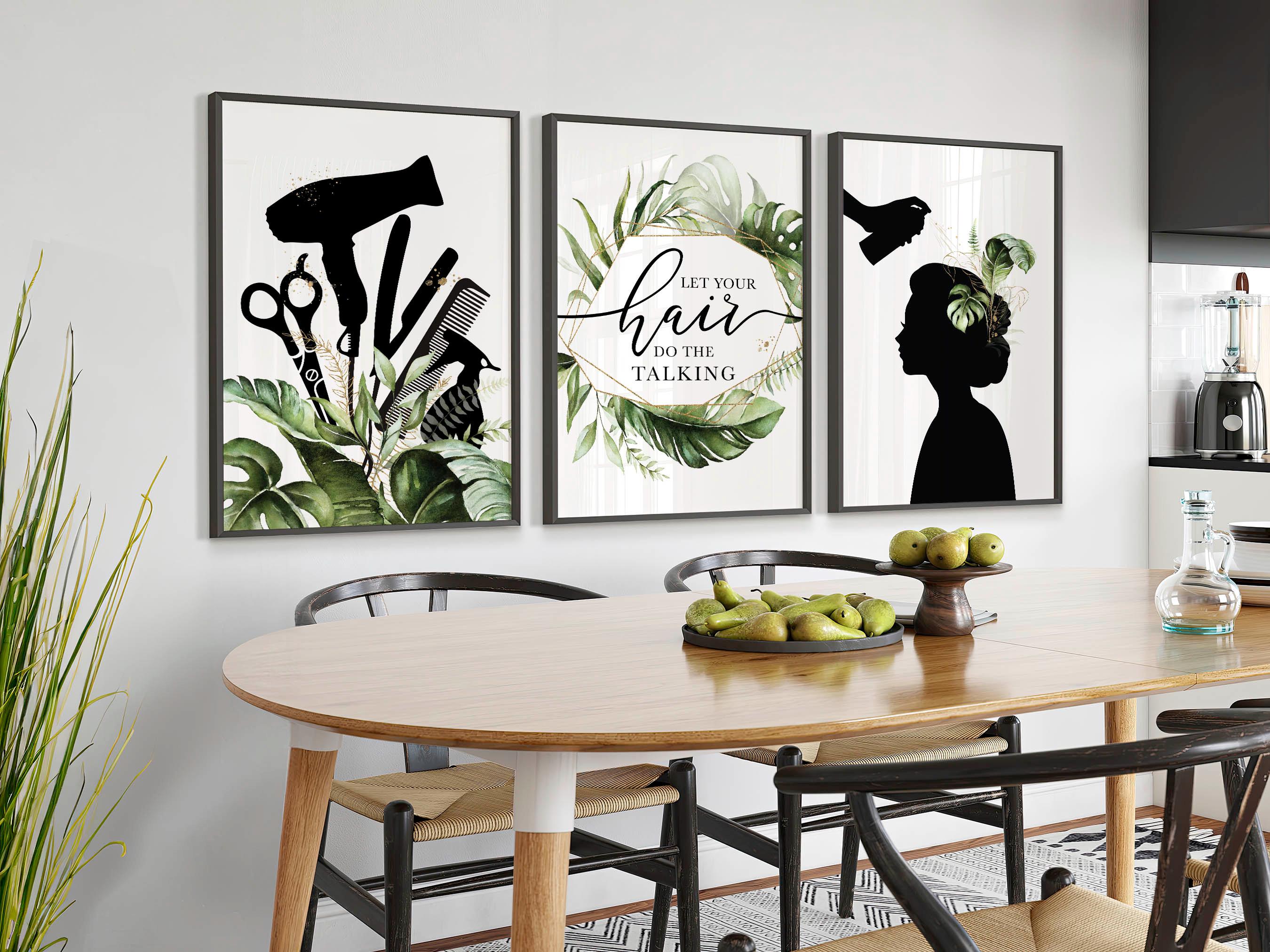 Hair Salon Decor Wall Art, Beauty Glam Decor, Hairdresser Sign, Digital ...