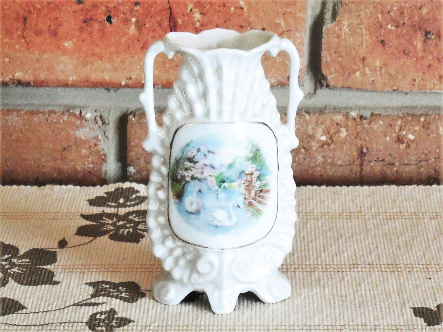 Victoria Czecho-Slovakia Art Nouveau scenic small shell lustreware ...