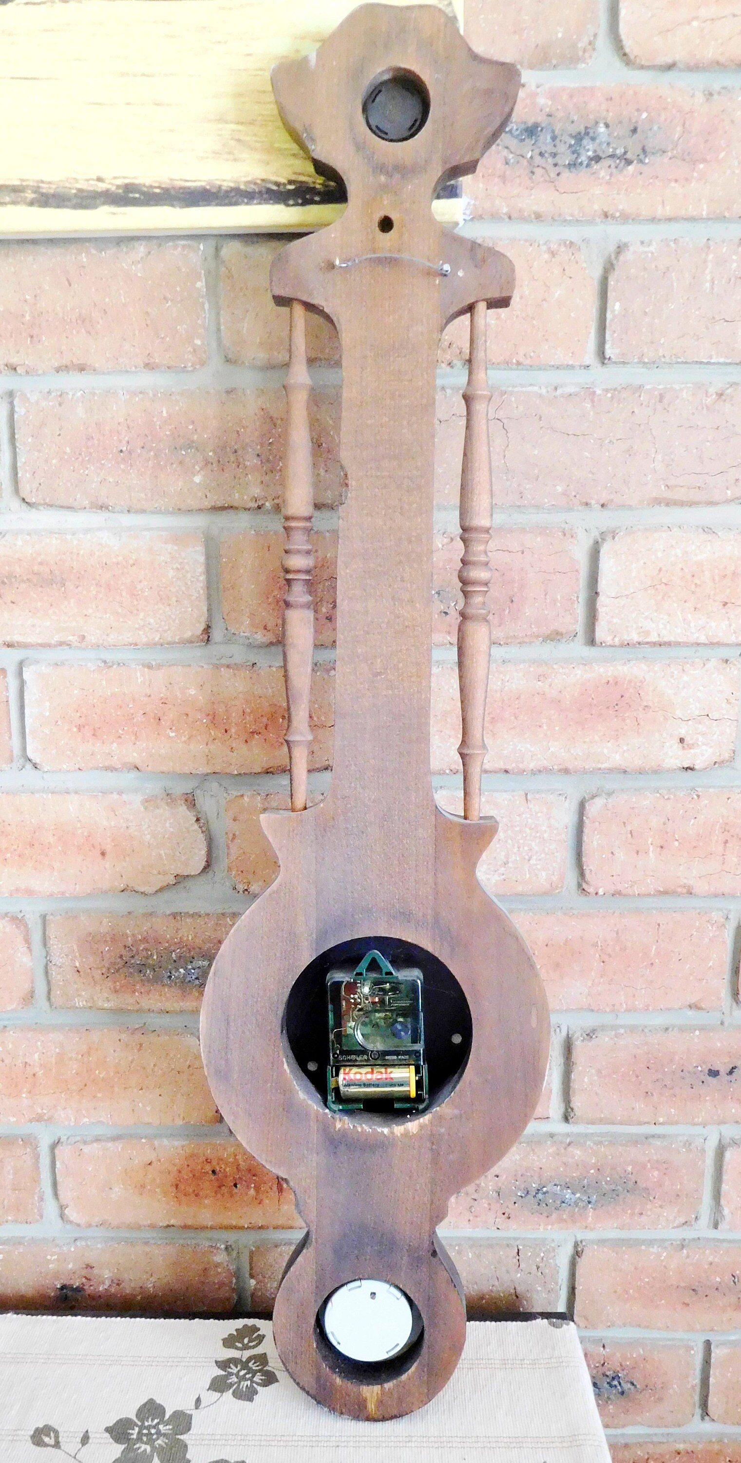 Vintage German weather station with clock, barometer, thermometer and ...