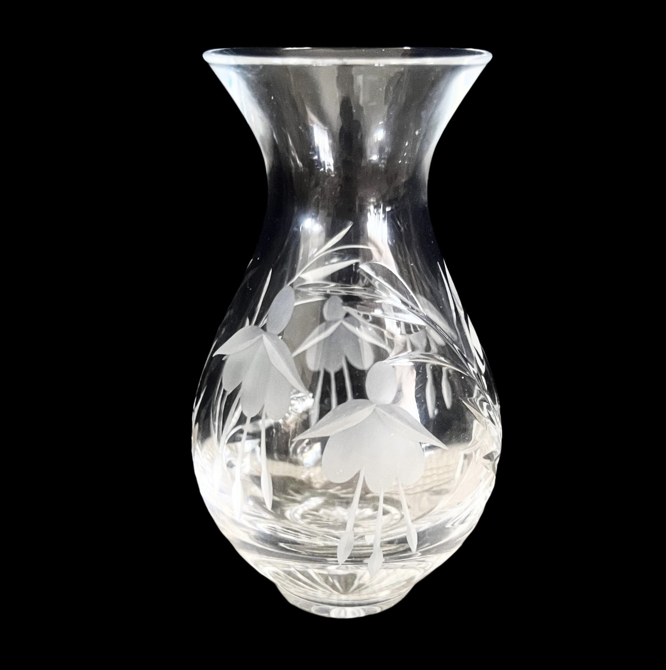 Royal Doulton Falling Stars vintage 1980s 10cm crystal posy bud vase