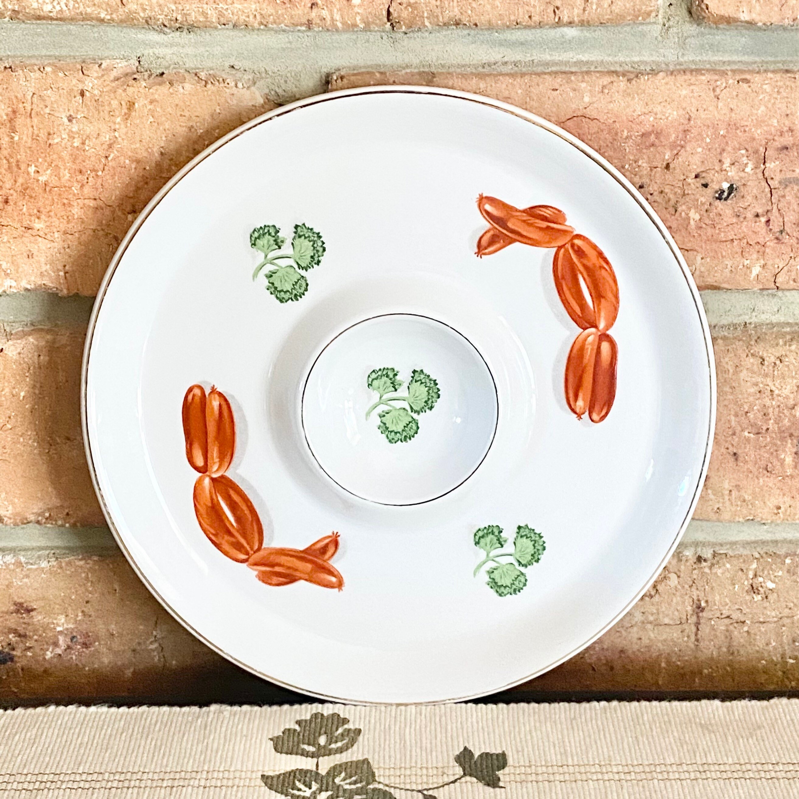 Ideal Ironstone Ware kitsch Japanese savoury serving plate sausage and ...