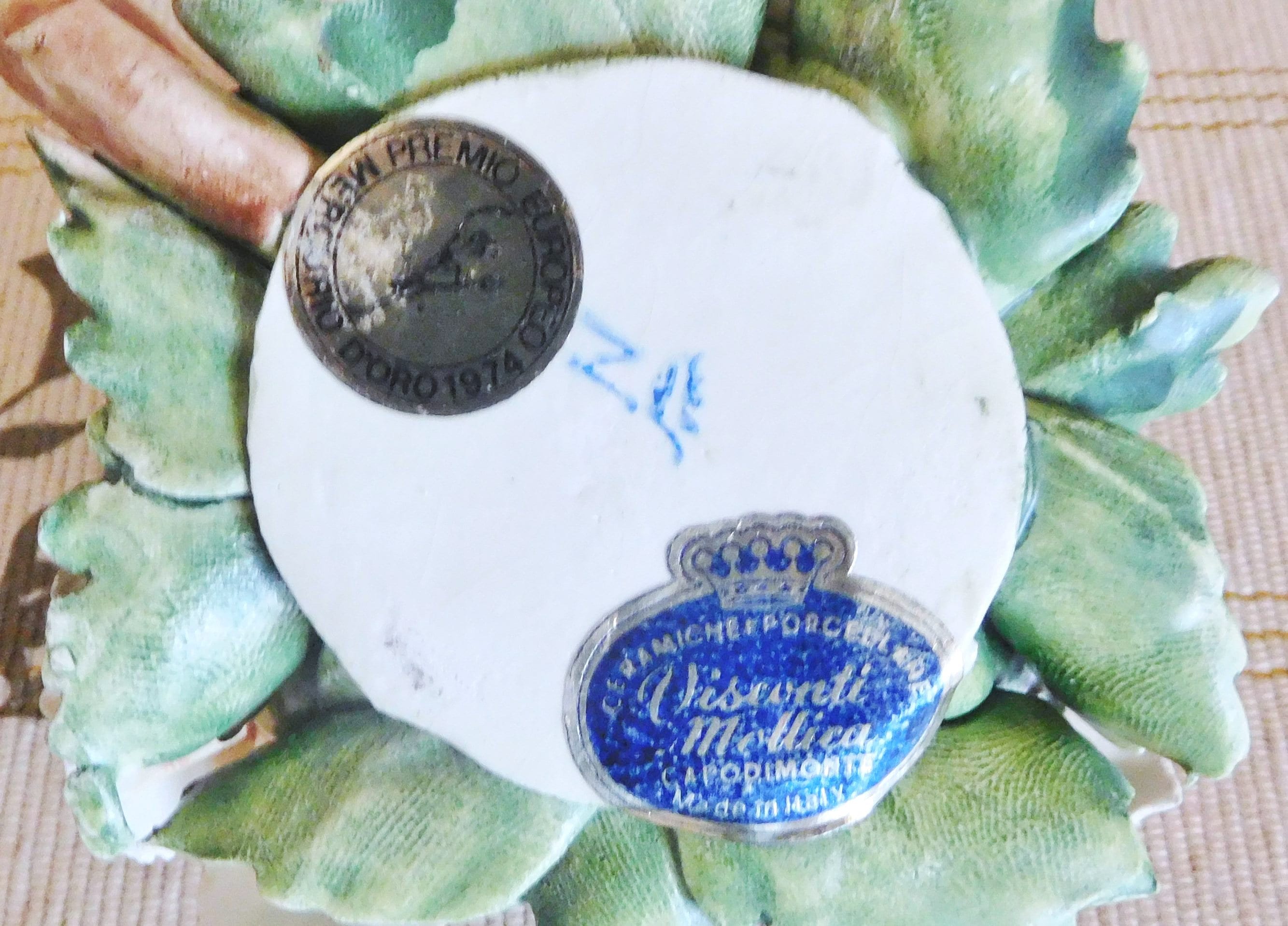 Visconti Mollica Capodimonte 1970s fine matte porcelain floral ...