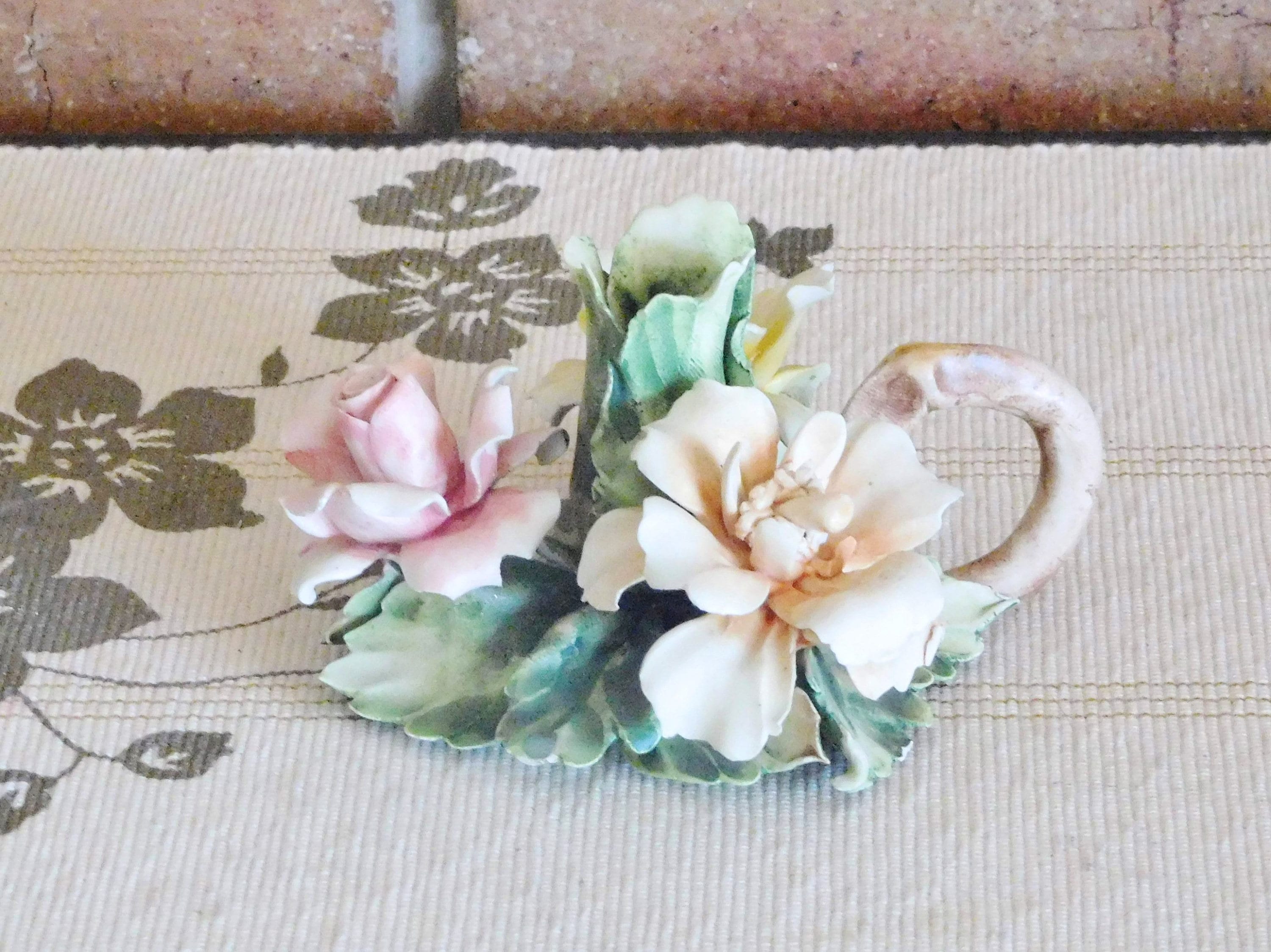 Visconti Mollica Capodimonte 1970s fine matte porcelain floral ...