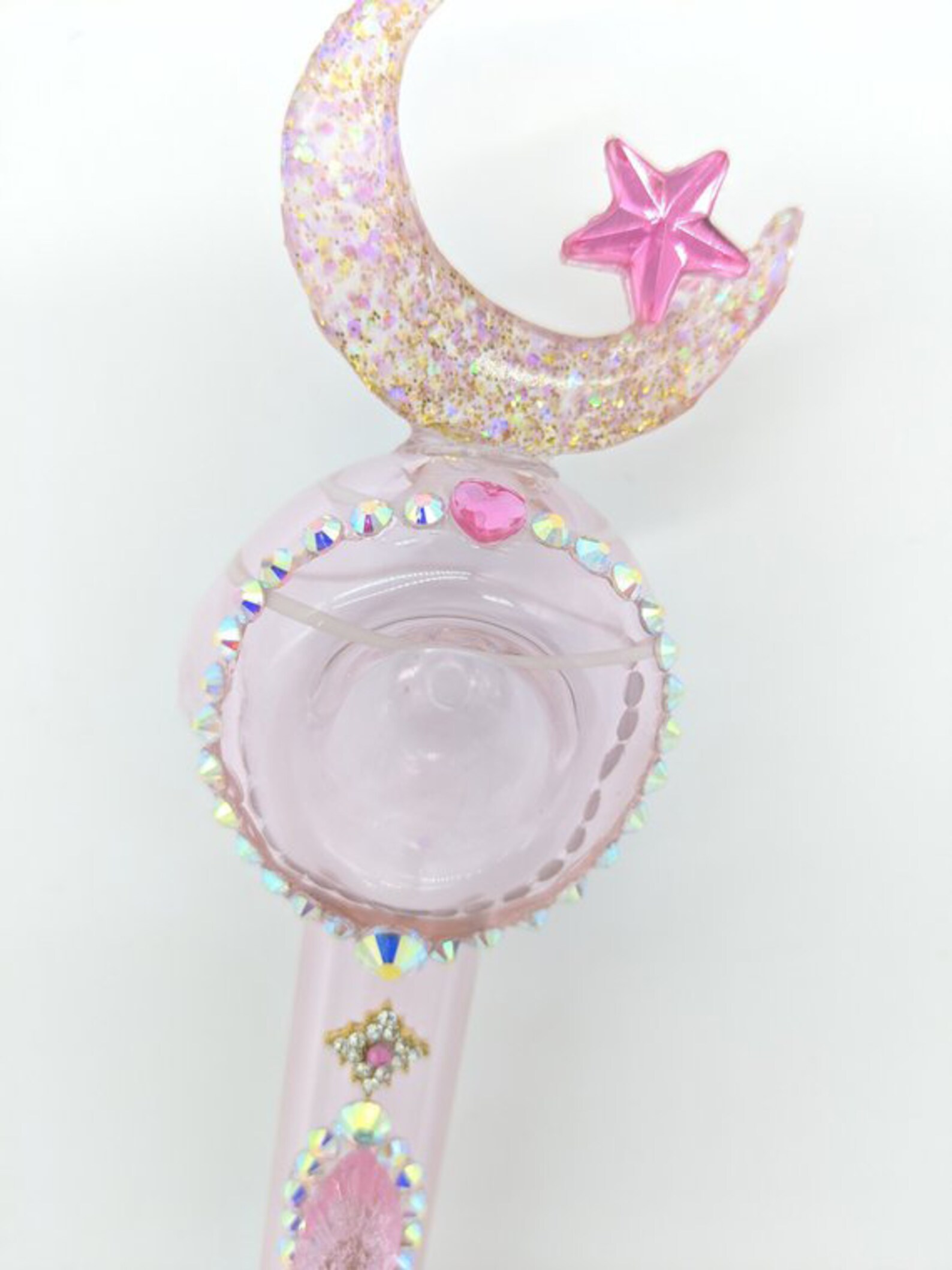 Magic Sparkle Moon and Star Pipe Glass Spoon Pipe Custom - Etsy