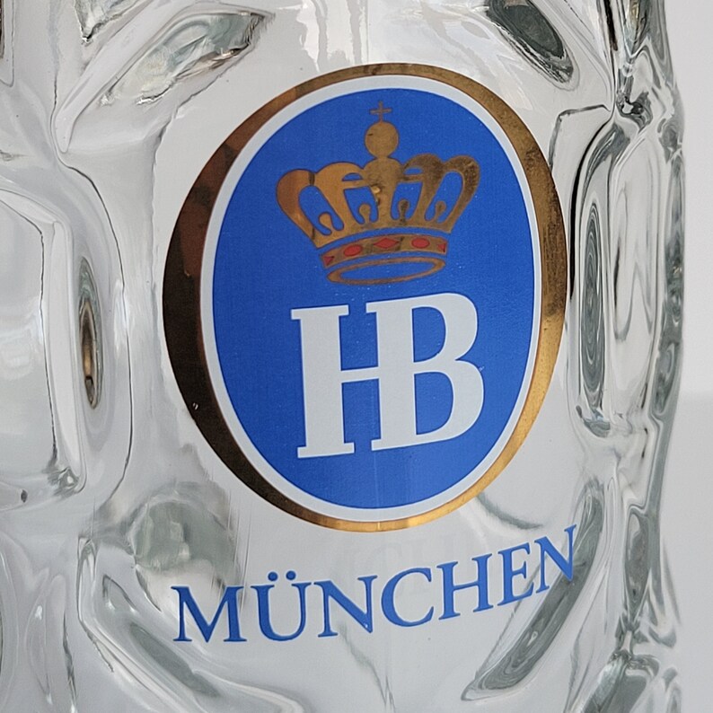 Hofbräu HB München 1L Dimpled Glass Beer Stein - Mug - Etsy