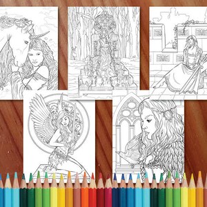 Gothic Dark Fantasy Coloring Collection Coloring Page/digi Stamp ...