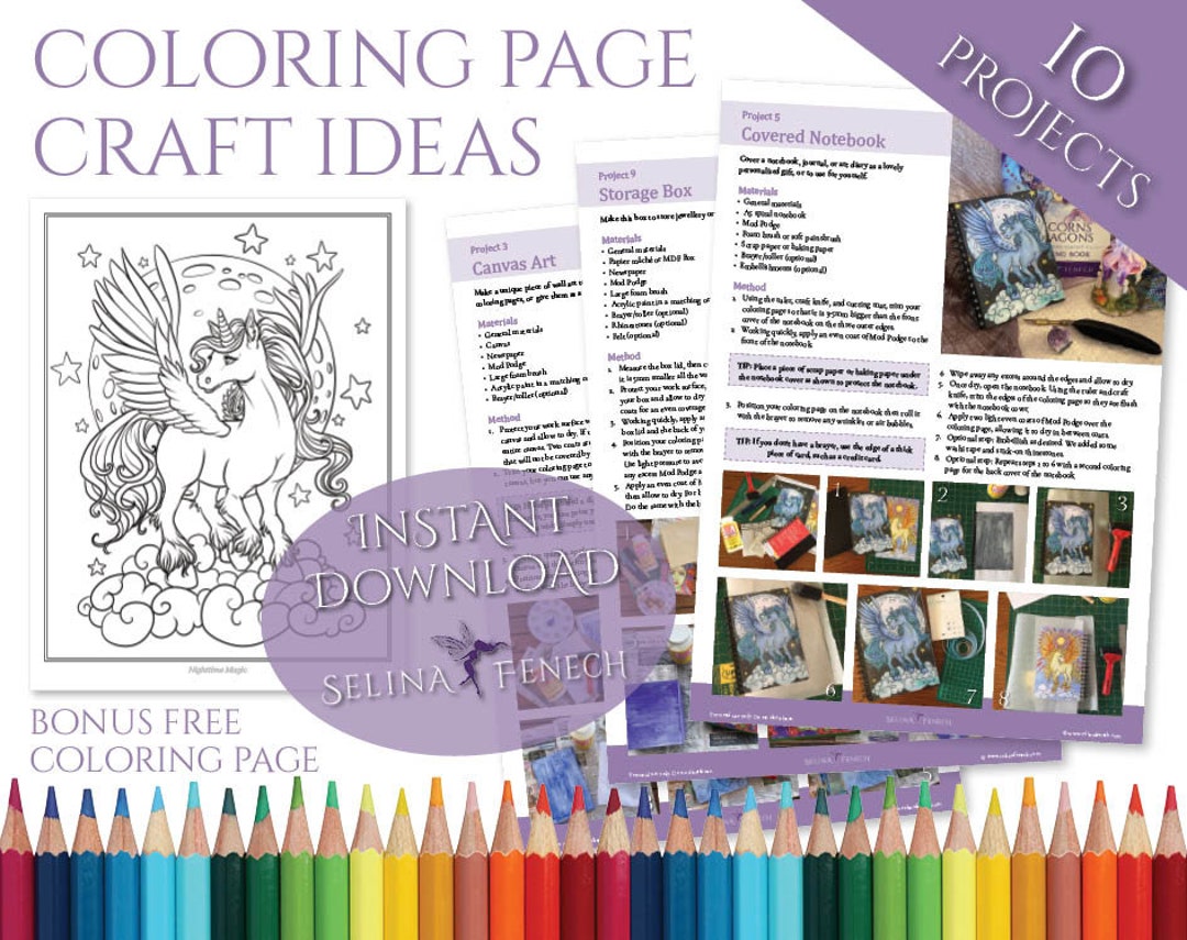 Coloring Page Craft Ideas 10 Project Booklet Coloring Page/digi Stamp ...