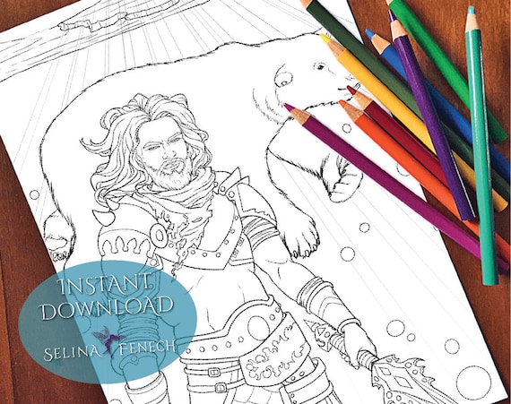 Ice Bear Mermaids and Animal Companions Coloring Page/digi - Etsy
