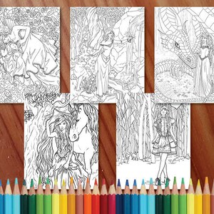 Enchanted Magical Forests Coloring Collection Coloring Page/digi Stamp ...