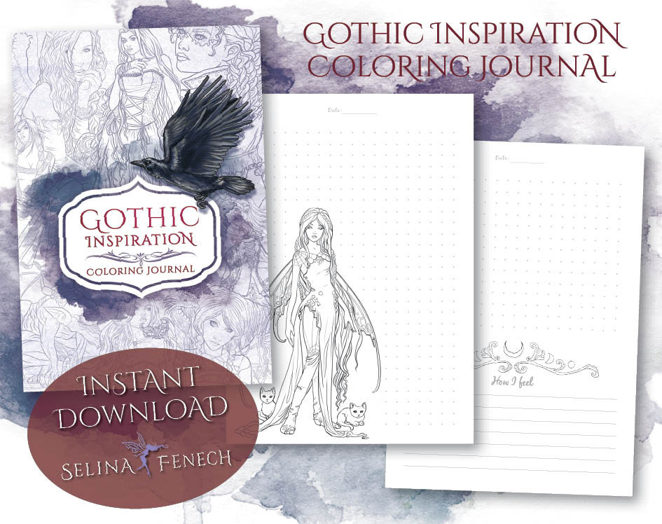 Gothic Coloring Journal Bullet Journalling Writing Paper Art | Etsy