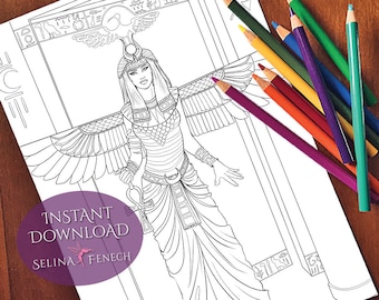Oshun Goddess and Mythology Coloring Page/digi Stamp Fantasy | Etsy