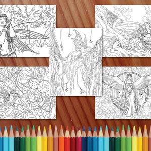 Enchanted Magical Forests Coloring Collection Coloring Page/digi Stamp ...