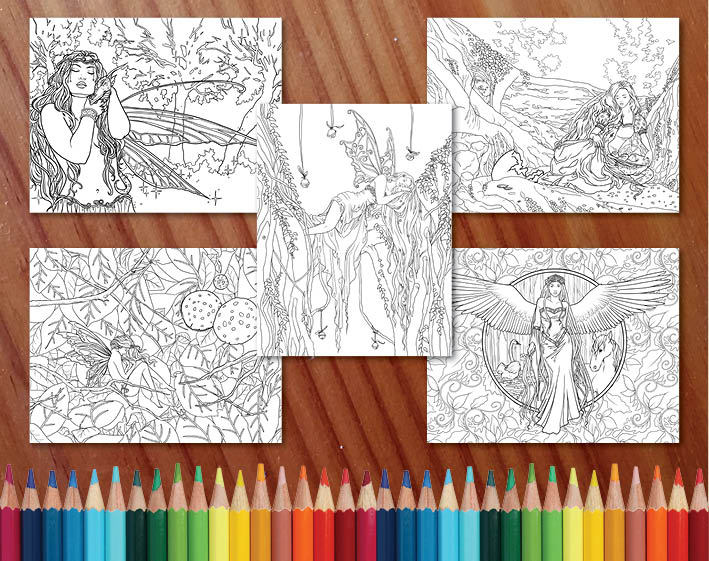 Enchanted Magical Forests Coloring Collection Coloring - Etsy