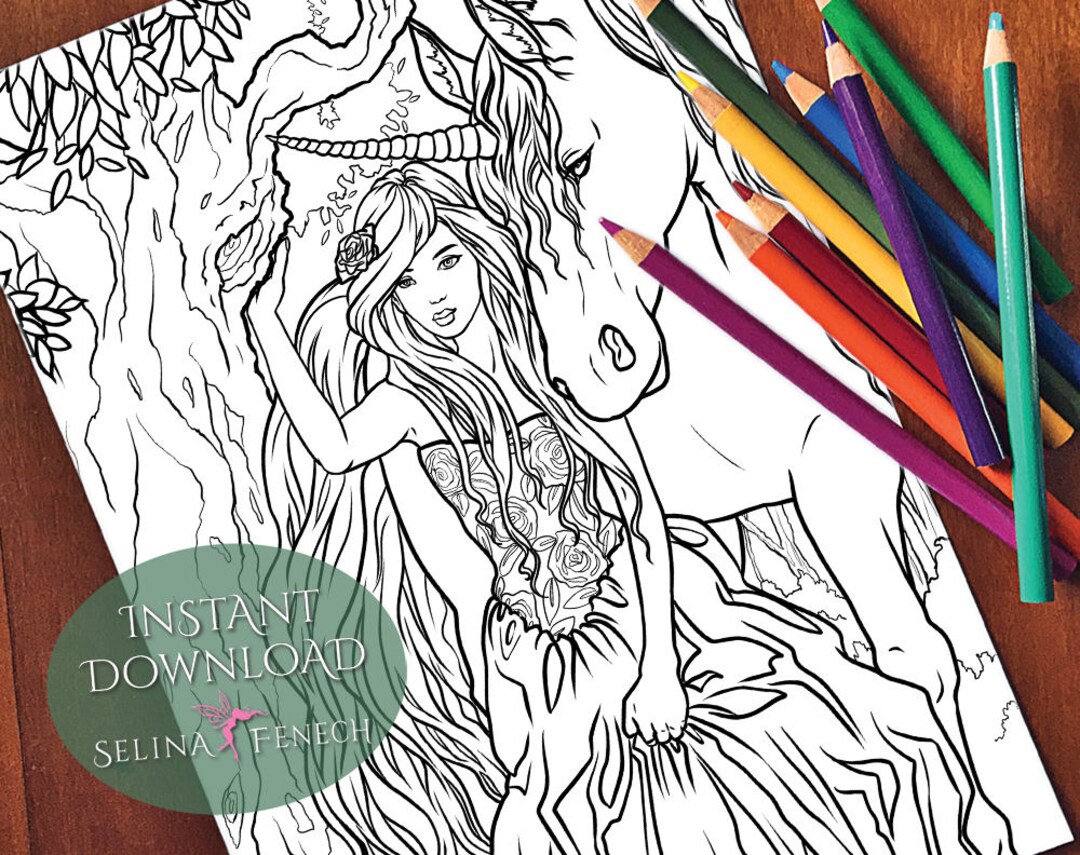 Wandering Through the Woods Enchanted Magical Forests Coloring Page ...