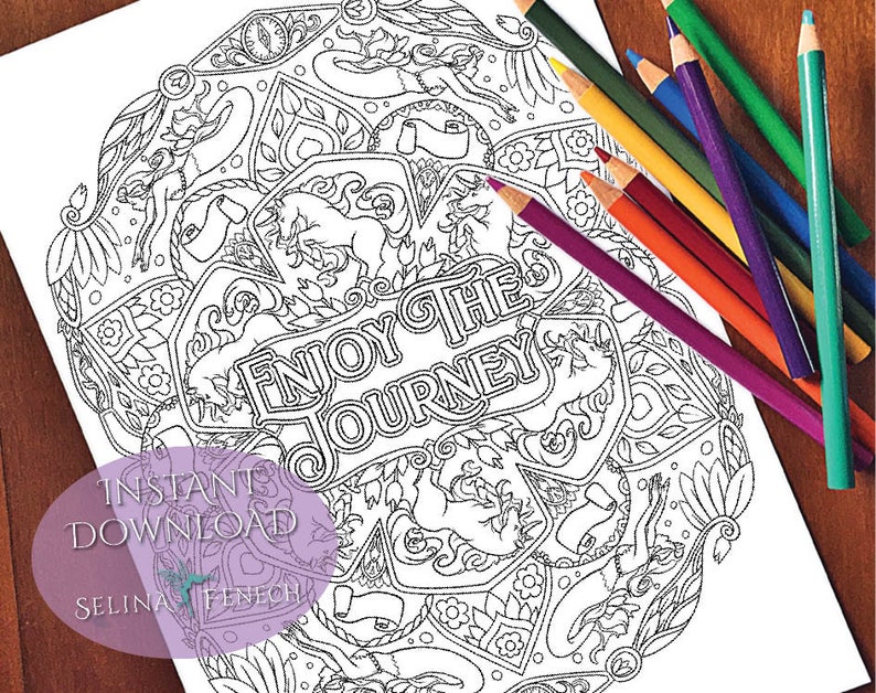 Enjoy the Journey Inspirational Quotes Coloring Page/digi - Etsy