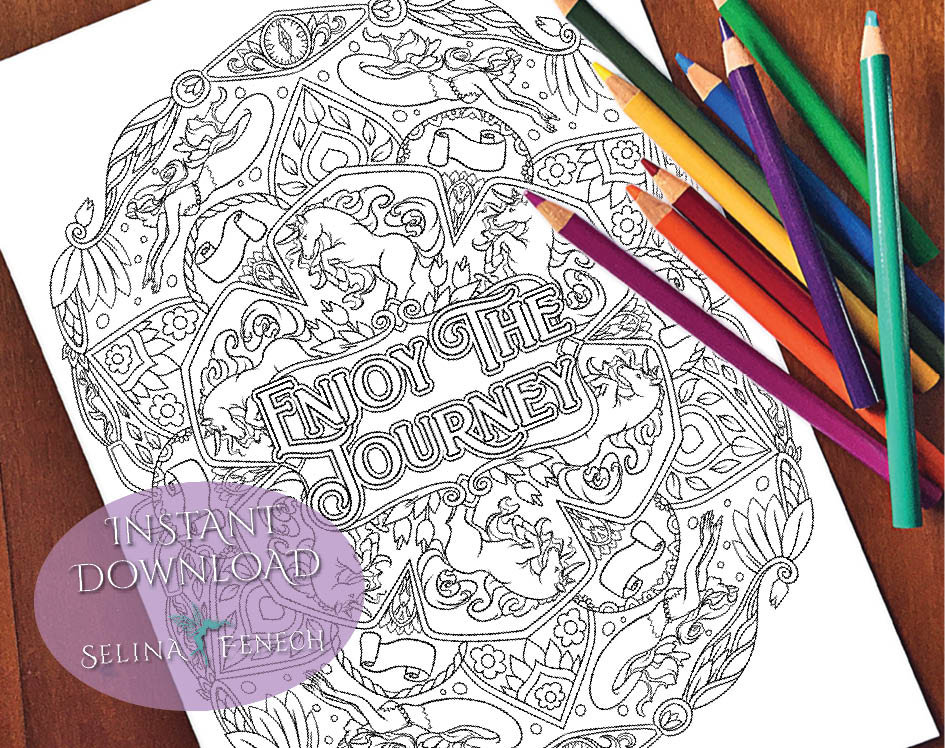 Enjoy the Journey Inspirational Quotes Coloring Page/digi - Etsy
