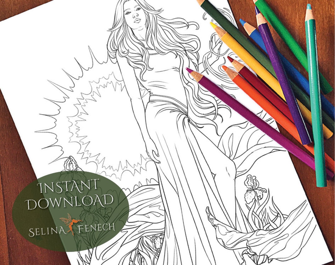 Light Natural Enchantment Coloring Page/digi Stamp Fantasy Printable ...