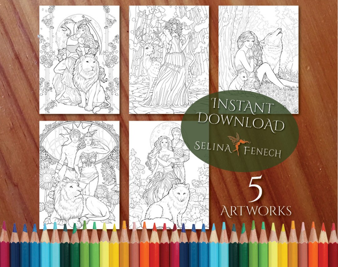 Forests and Animals Natural Enchantment Coloring Page/digi Stamp ...