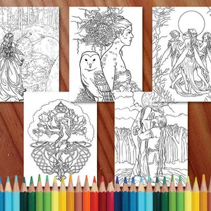 Enchanted Magical Forests Coloring Collection Coloring Page/digi Stamp ...