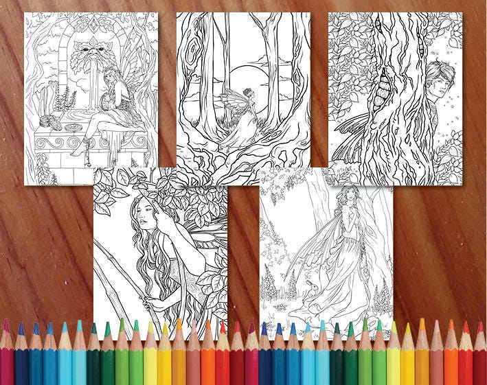 Enchanted Magical Forests Coloring Collection Coloring - Etsy