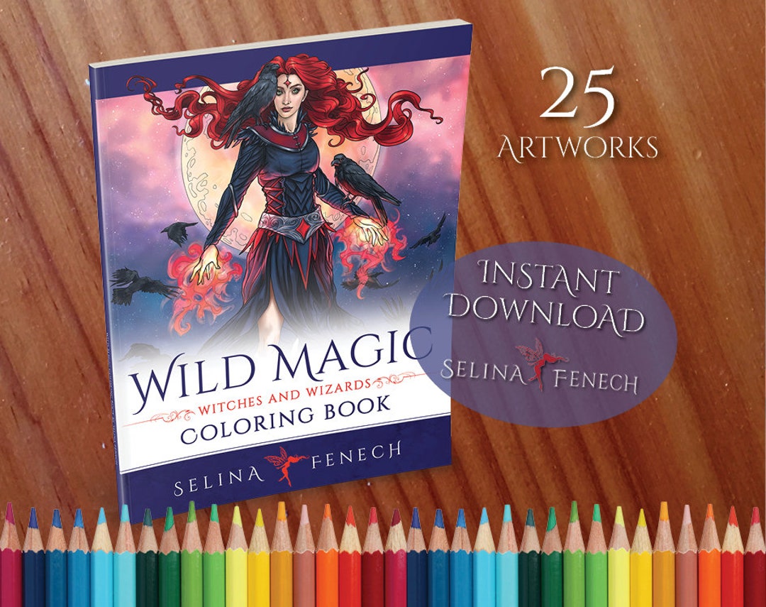 Wild Magic Witches and Wizards Coloring Collection Coloring Page/digi ...