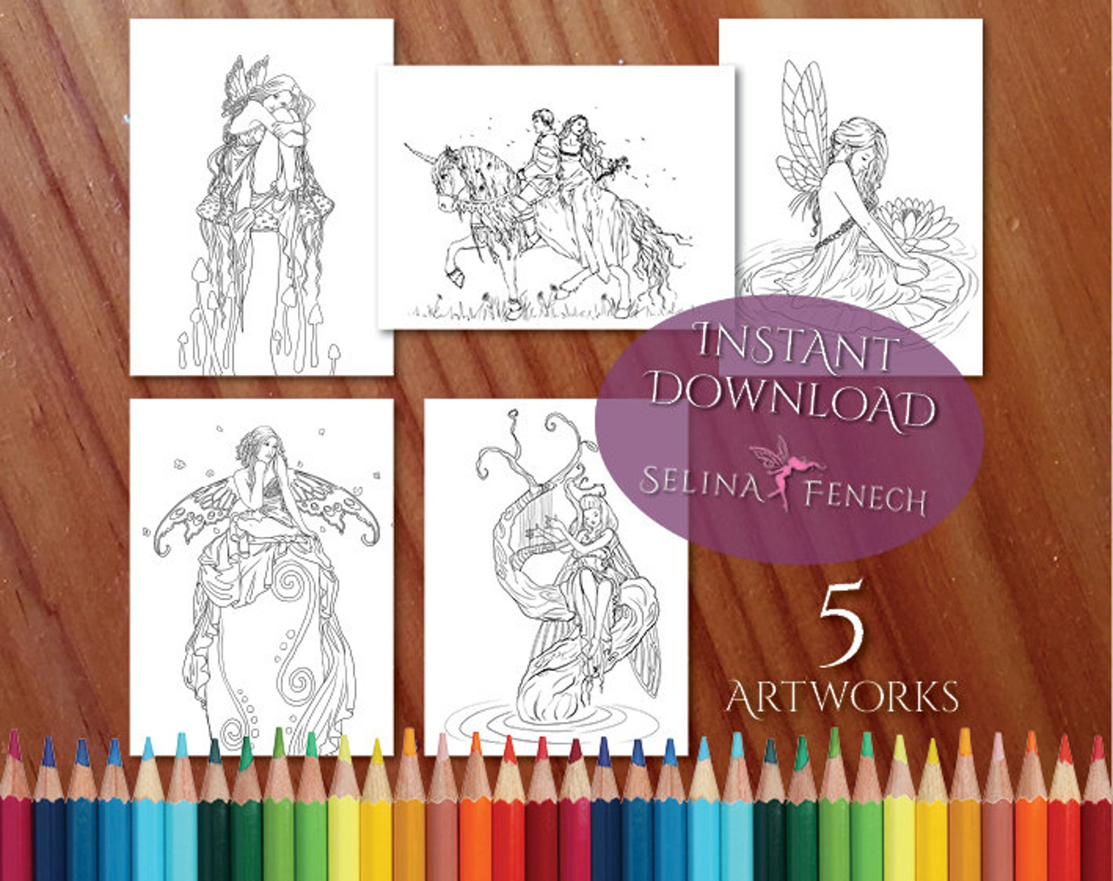 Fairy Art Romantic Fairy Coloring Page/digi Stamp Fantasy Printable ...