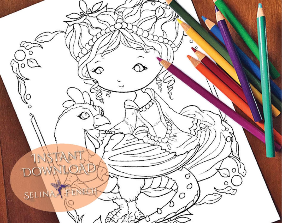Cockatrice Faedorables Fantasy Beasts Coloring Page/digi Stamp Fantasy ...