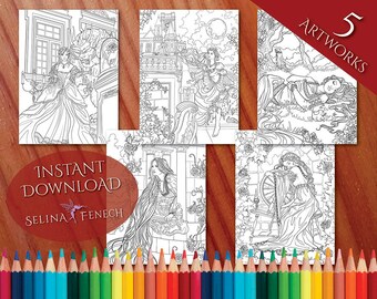 Rapunzel Fairy Tales Princesses and Fables Coloring Page/digi | Etsy