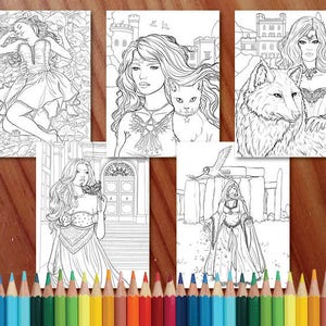 Night Magic Gothic and Halloween Coloring Collection Coloring Page/digi ...