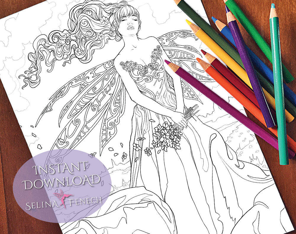 Magic in the Air Fairy Magic Coloring Page/digi Stamp Fantasy - Etsy