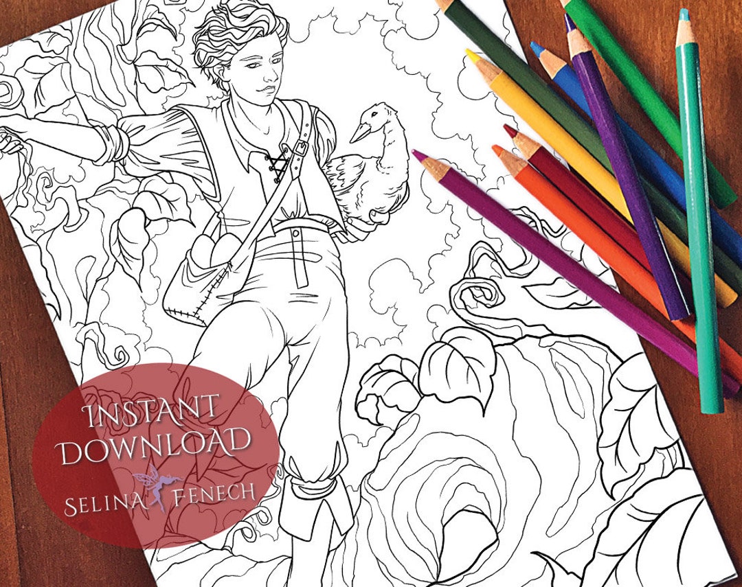 Jack and the Beanstalk Fairy Tales Princesses and Fables Coloring Page ...