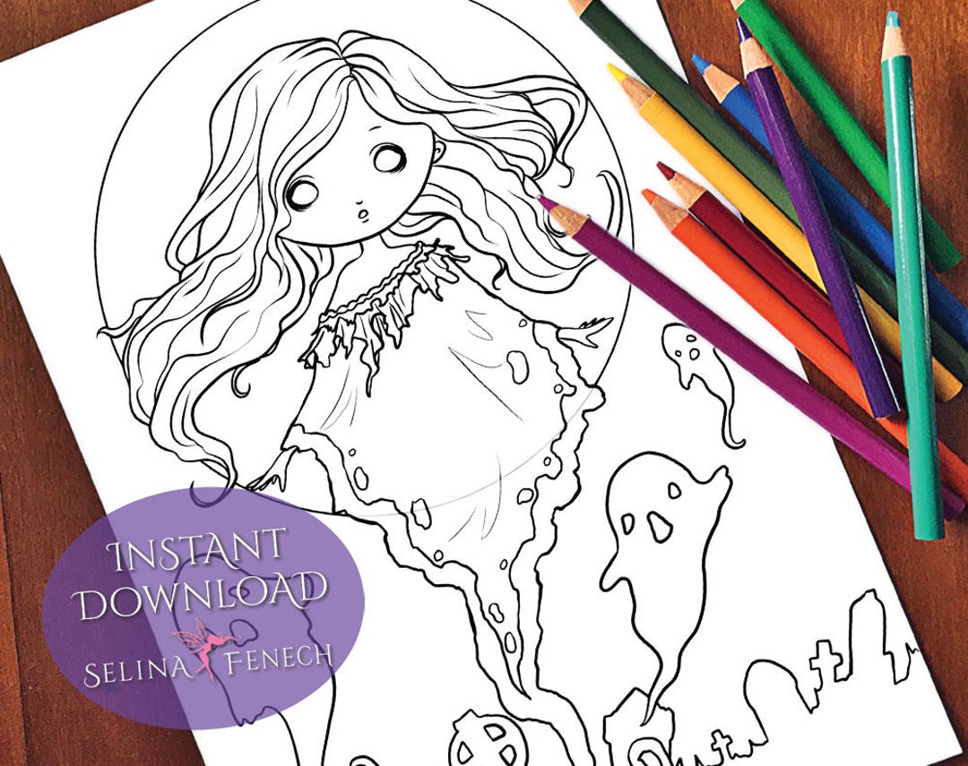 Fading Away Faedorables Cute and Creepy Coloring Page/digi Stamp ...