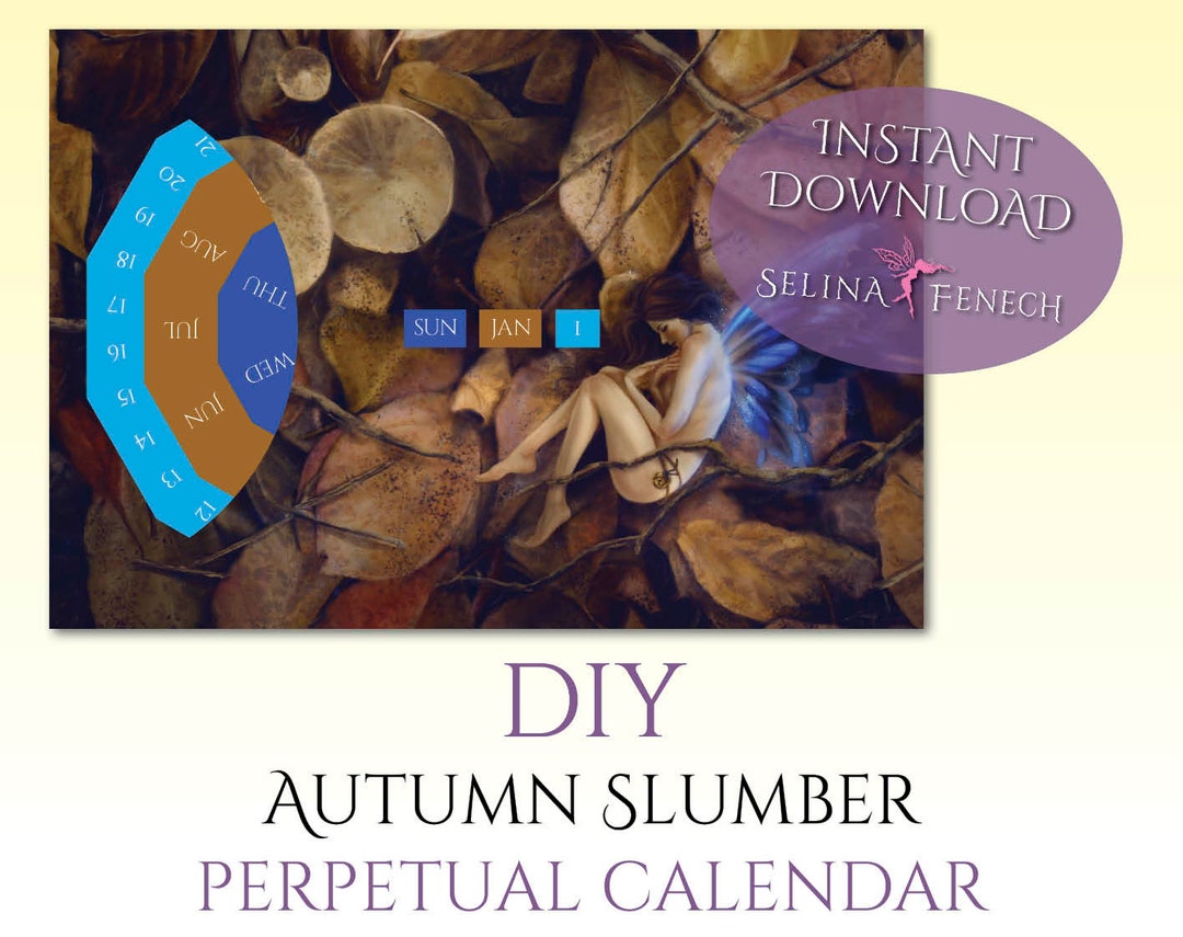 Perpetual Calendar - Autumn Slumber - DIY Art Printable Scrapbooking ...