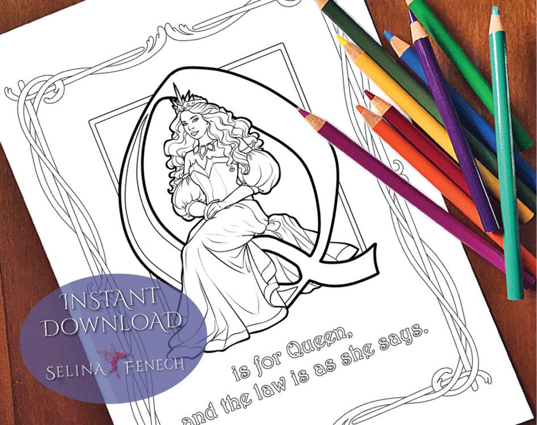 Fantasy Alphabet Magical Creatures Q Coloring Page/digi Stamp Fantasy ...