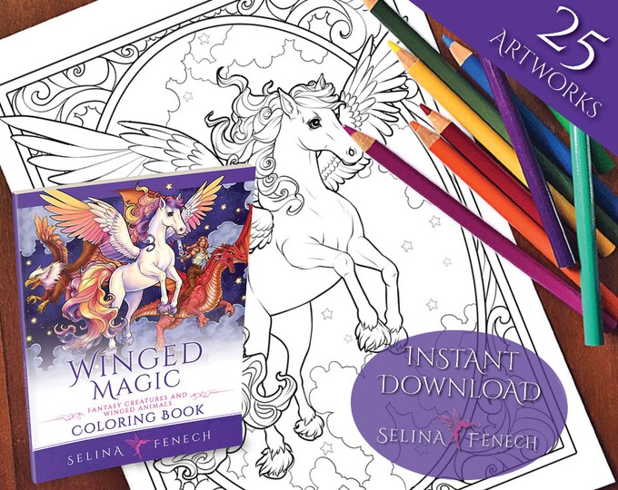 Mermaids and Animal Companions Coloring Collection Coloring - Etsy