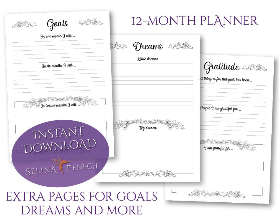 12-month Planner and Coloring Bookmarks for Journalling | Etsy