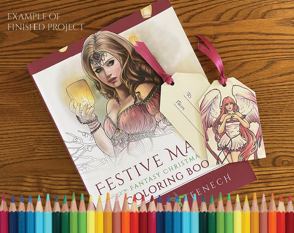 Gothic Dark Fantasy Gift Tags Coloring Page/digi Stamp Fantasy - Etsy
