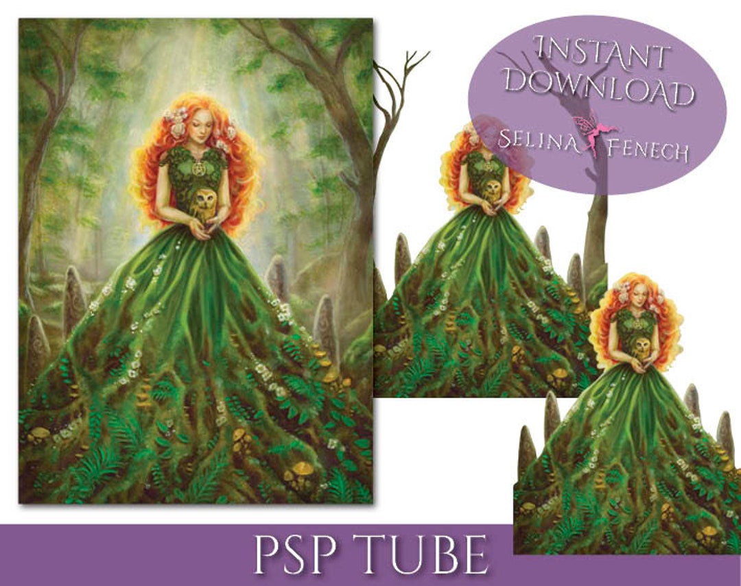 PSP Tagger Tube - Lady of Earth - Witch Fantasy Digital Scrapbooking ...