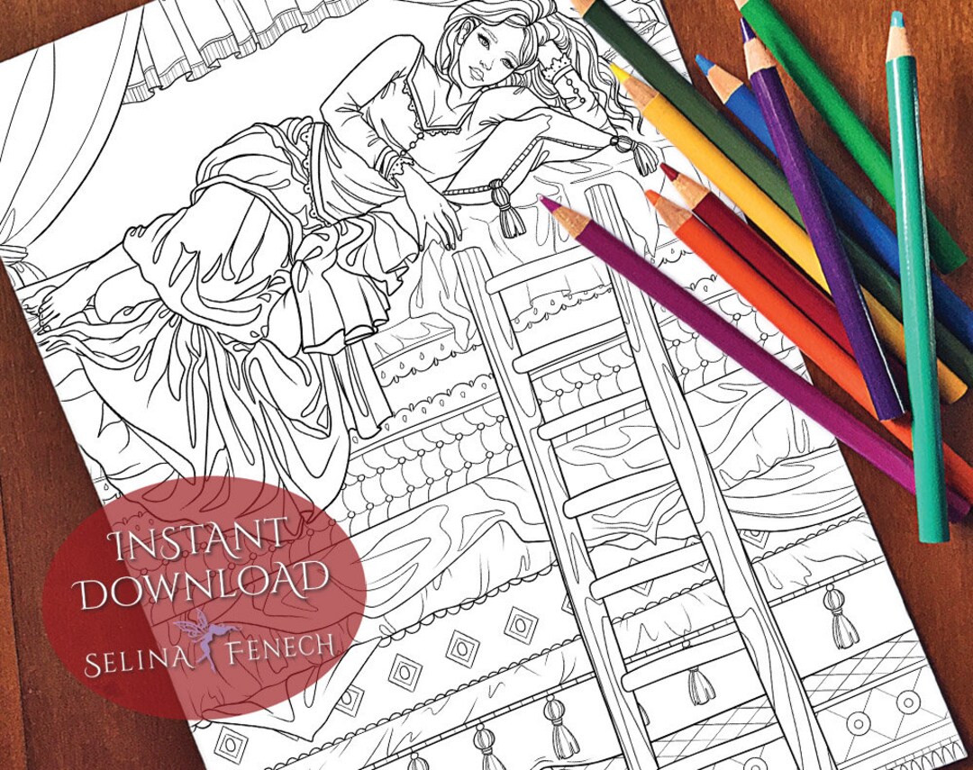The Princess and the Pea Fairy Tales Princesses and Fables Coloring ...