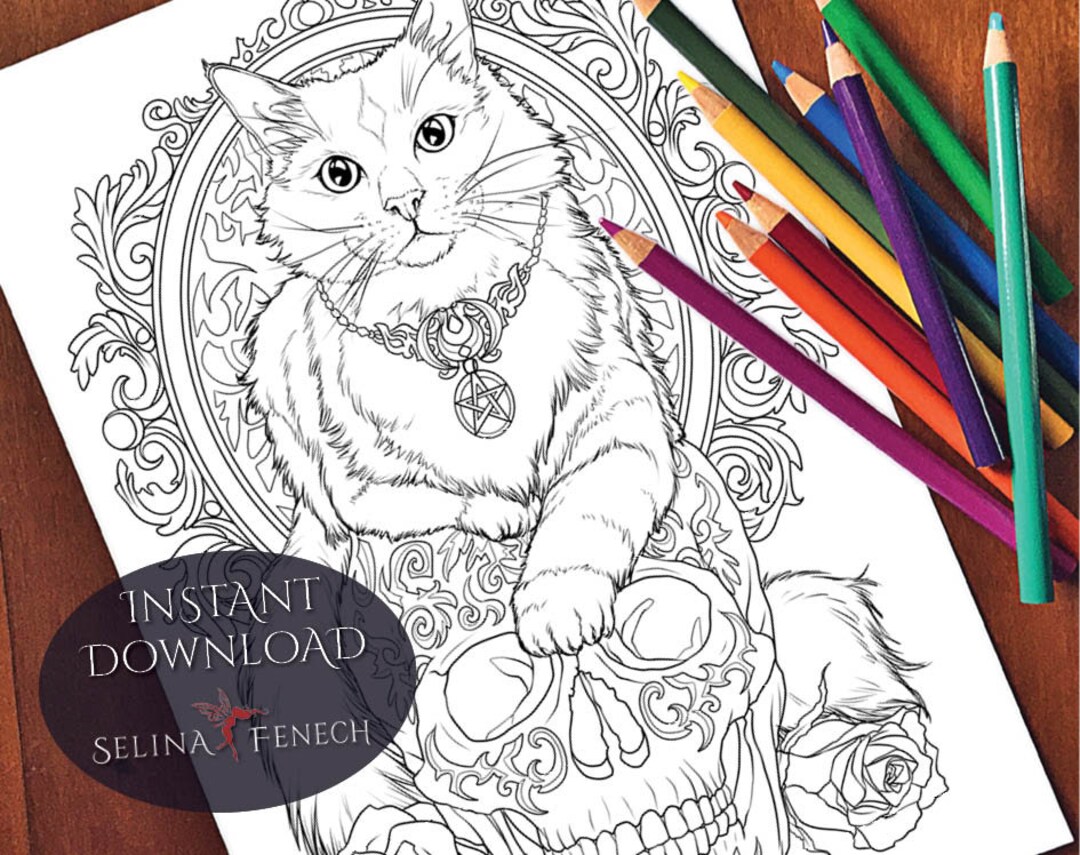 Dark Treasures Dark Fantasy Coloring Page/digi Stamp Fantasy Printable ...