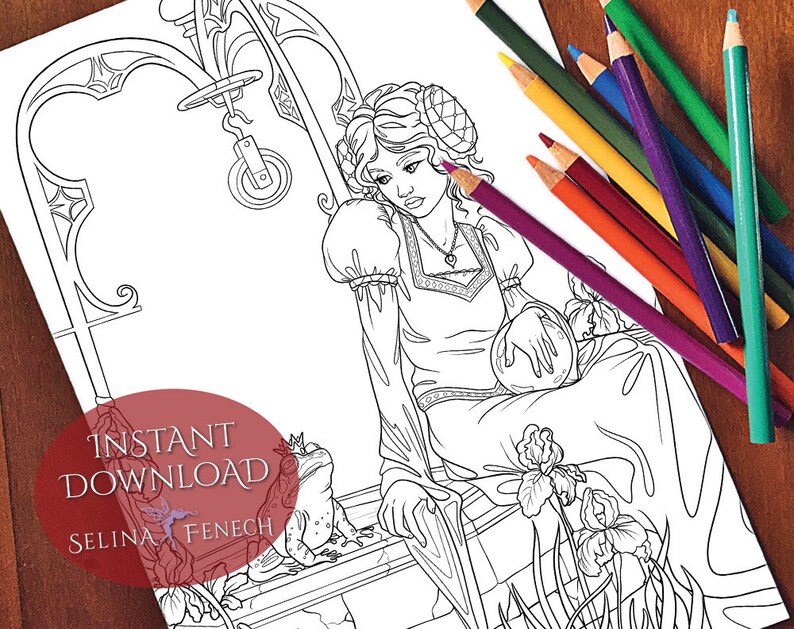 The Frog Prince Fairy Tales Princesses and Fables Coloring | Etsy