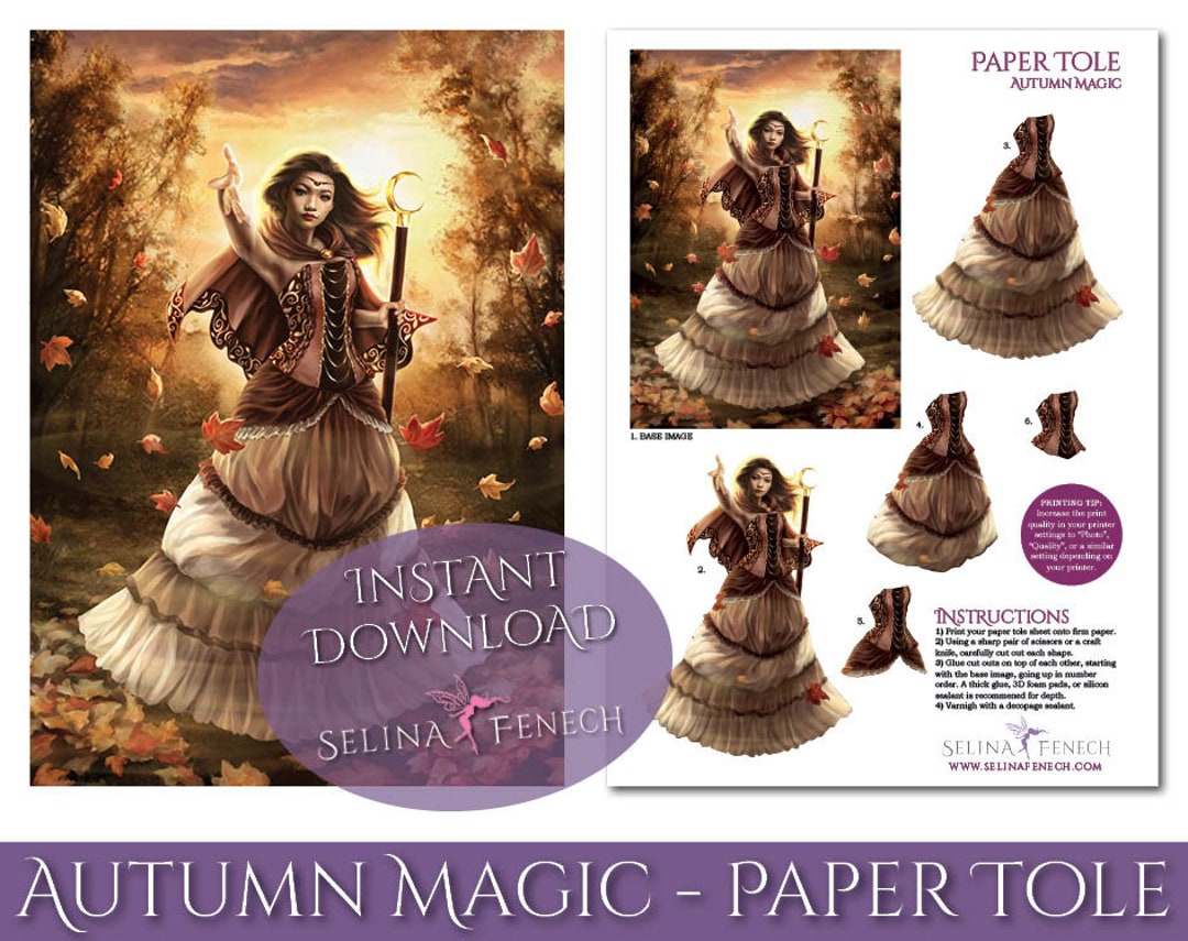 Paper Tole Decoupage - Autumn Magic - Fantasy Art Printable Design ...