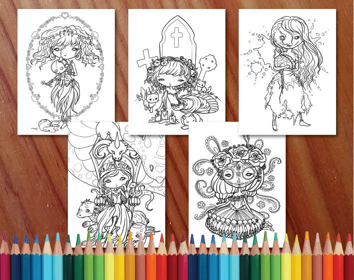 Faedorables Cute and Creepy Coloring Collection Coloring Page/digi ...
