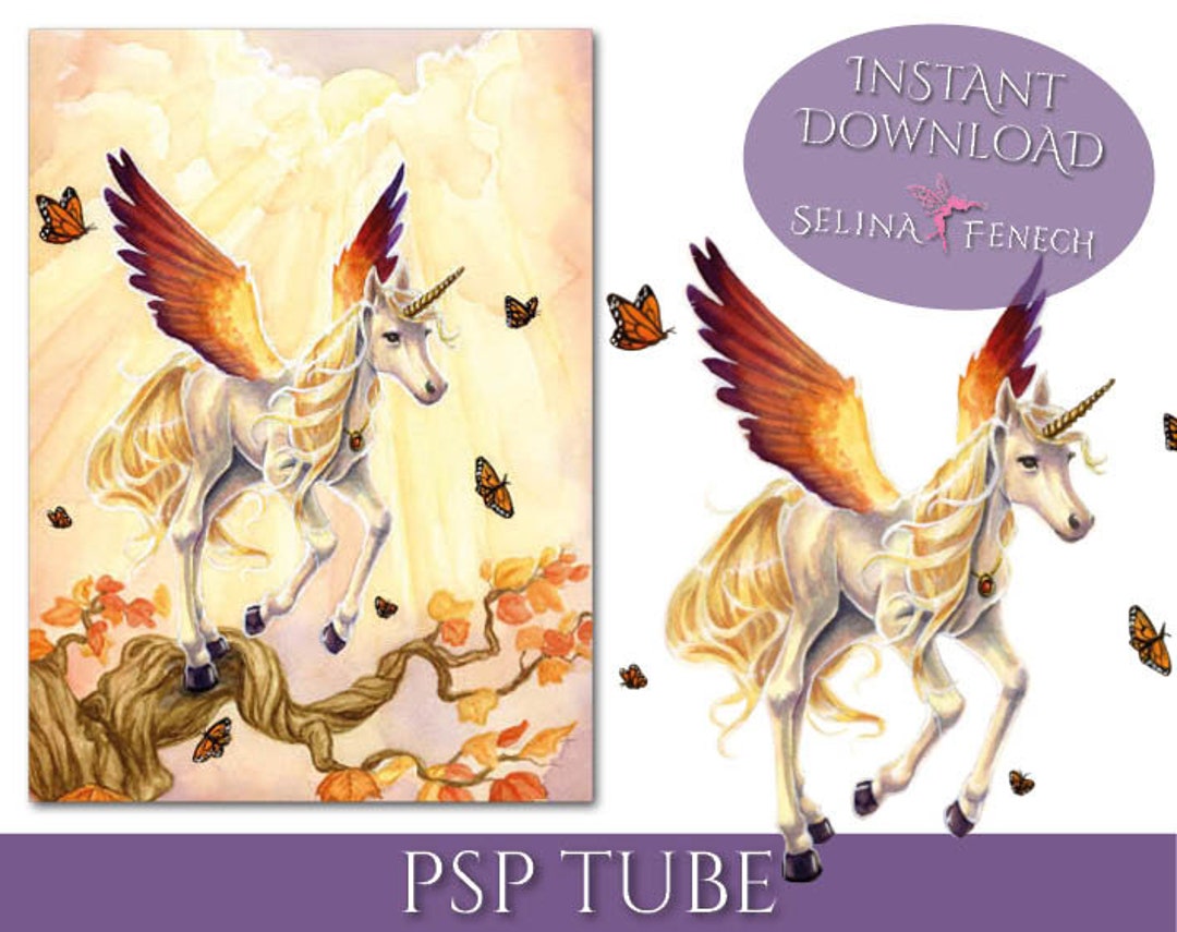 PSP Tagger Tube Sunset Unicorn Fantasy Digital - Etsy