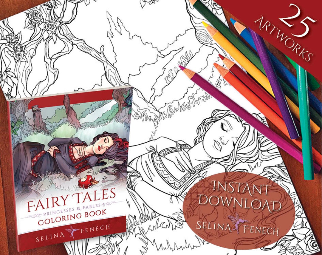 Fairy Tales Princesses and Fables Coloring Collection Coloring - Etsy