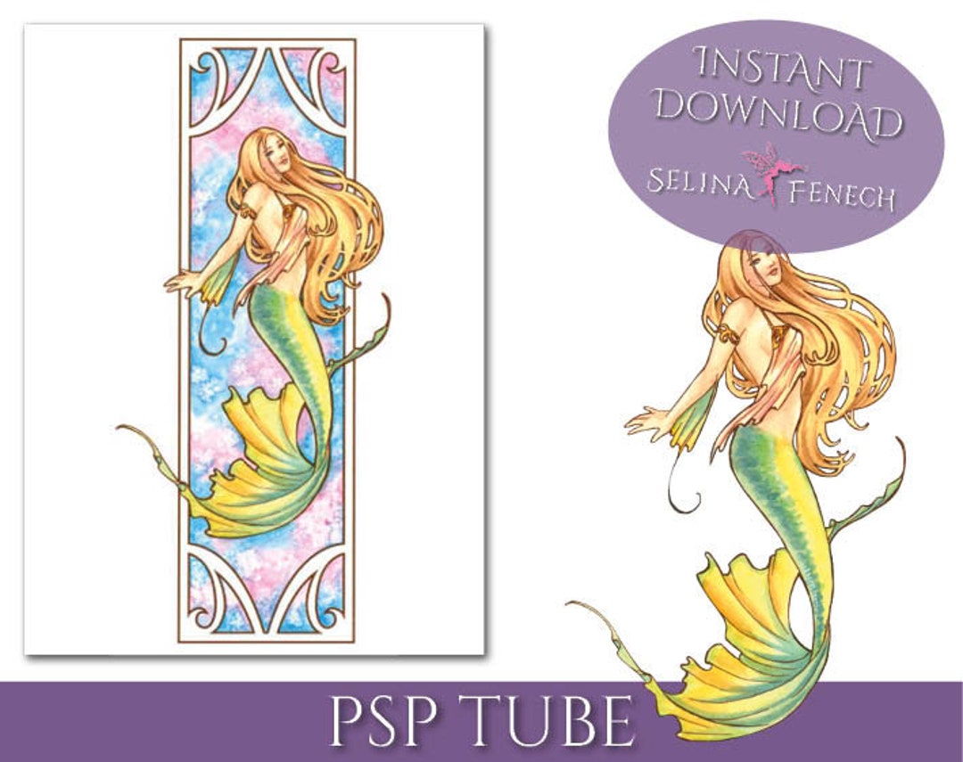 PSP Tagger Tube Mermaid Air Mermaid Fantasy Digital Scrapbooking ...