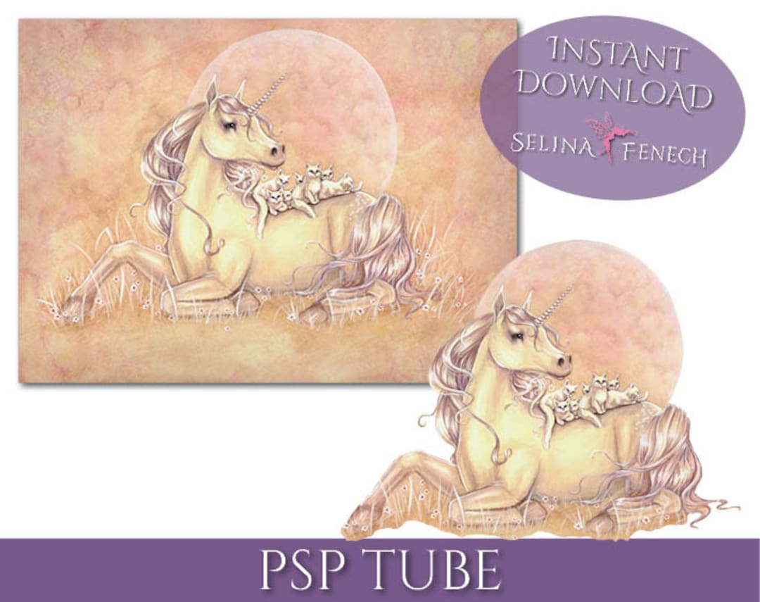 PSP Tagger Tube Purrfect Friends Unicorn Cats Fantasy Digital ...